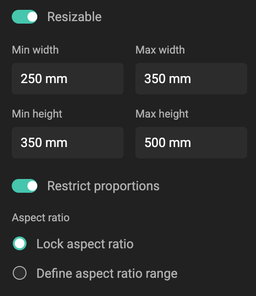 Layout size constraints - CHILI GraFx Guides