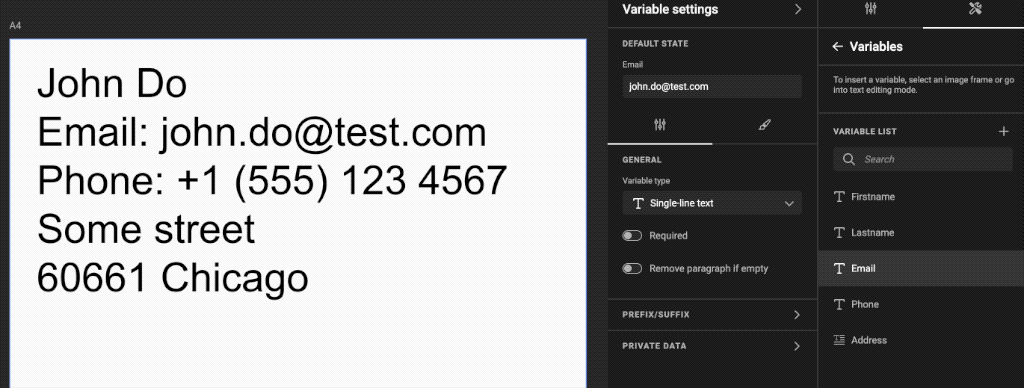 Define template variables - CHILI GraFx Guides
